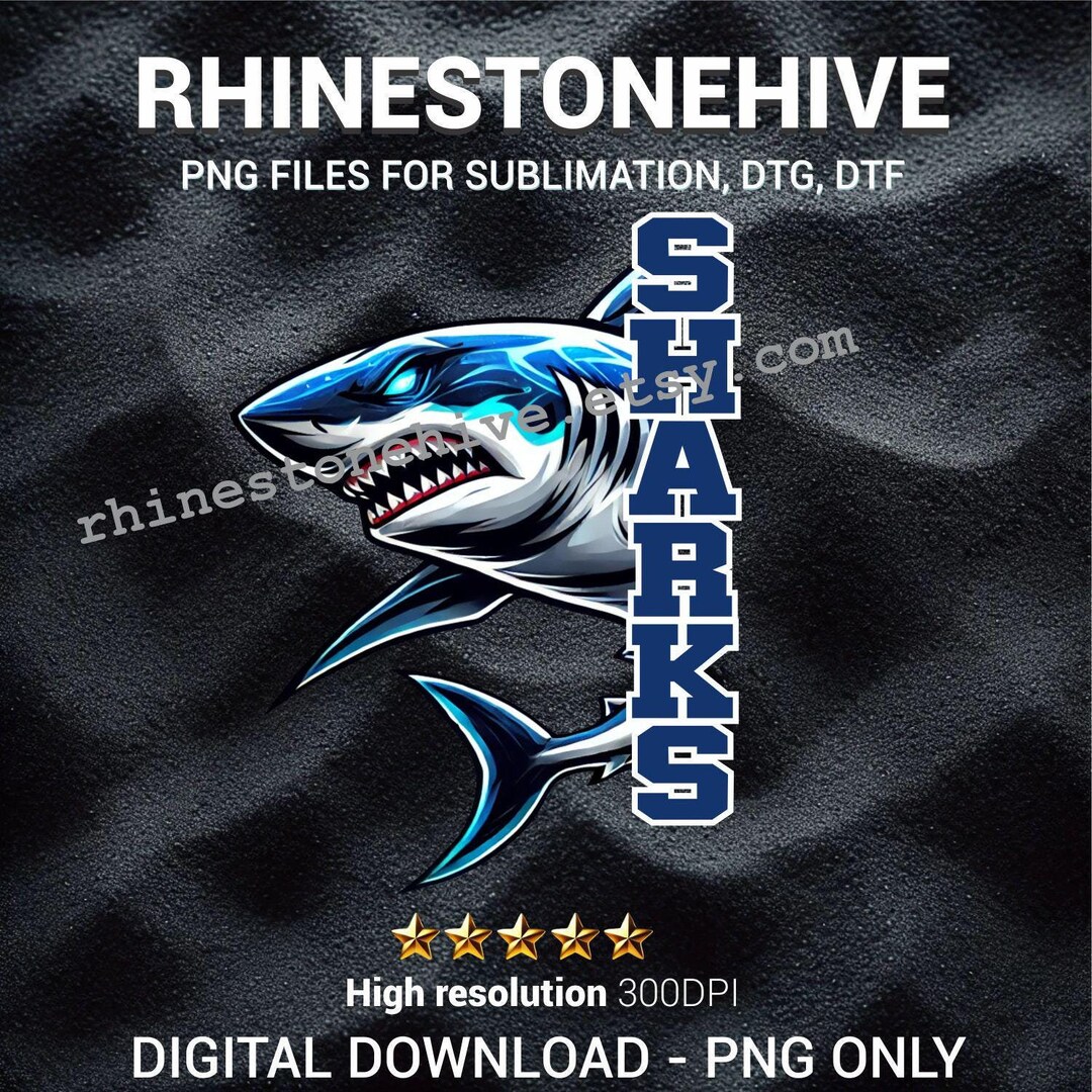 Vertical Shark Design, Sharks, Sublimation Design, Mascot Png, Sport ...