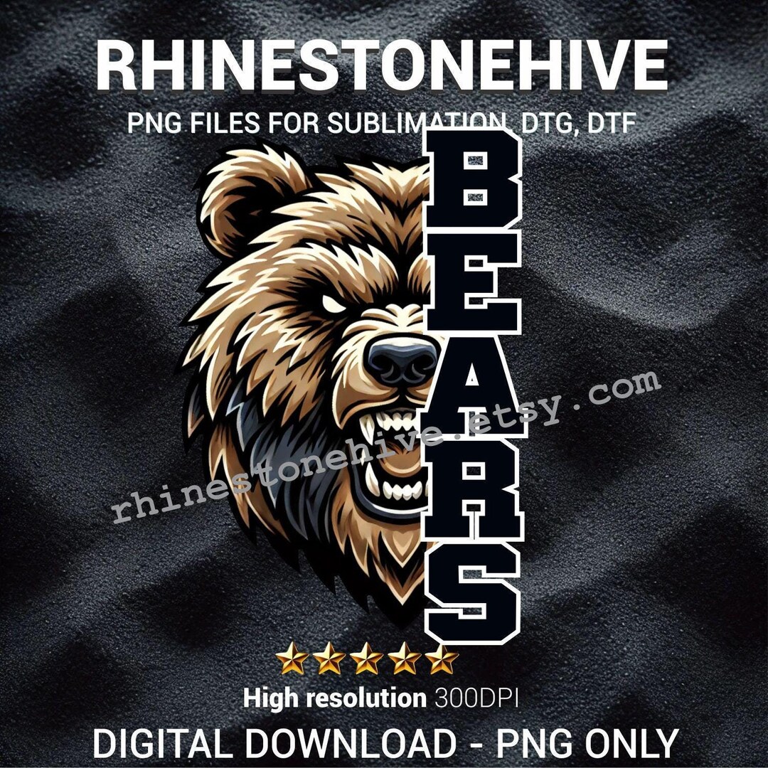 Intense Bear Png, BEARS, Sublimation Design, Mascot Png, Sport Png, T ...