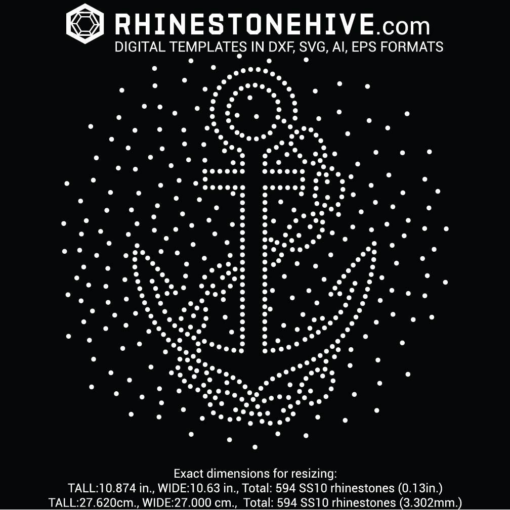 Anchor Scattered Rhinestone Template Digital Download Svg - Etsy