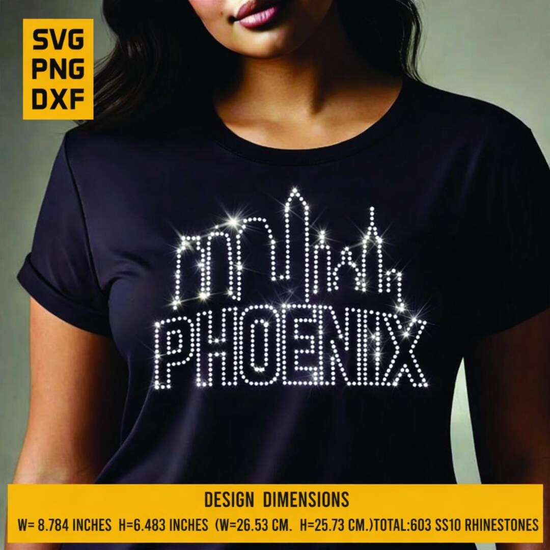 Phoenix Skyline Rhinestone Template | SS10 Bling Design (digital ...