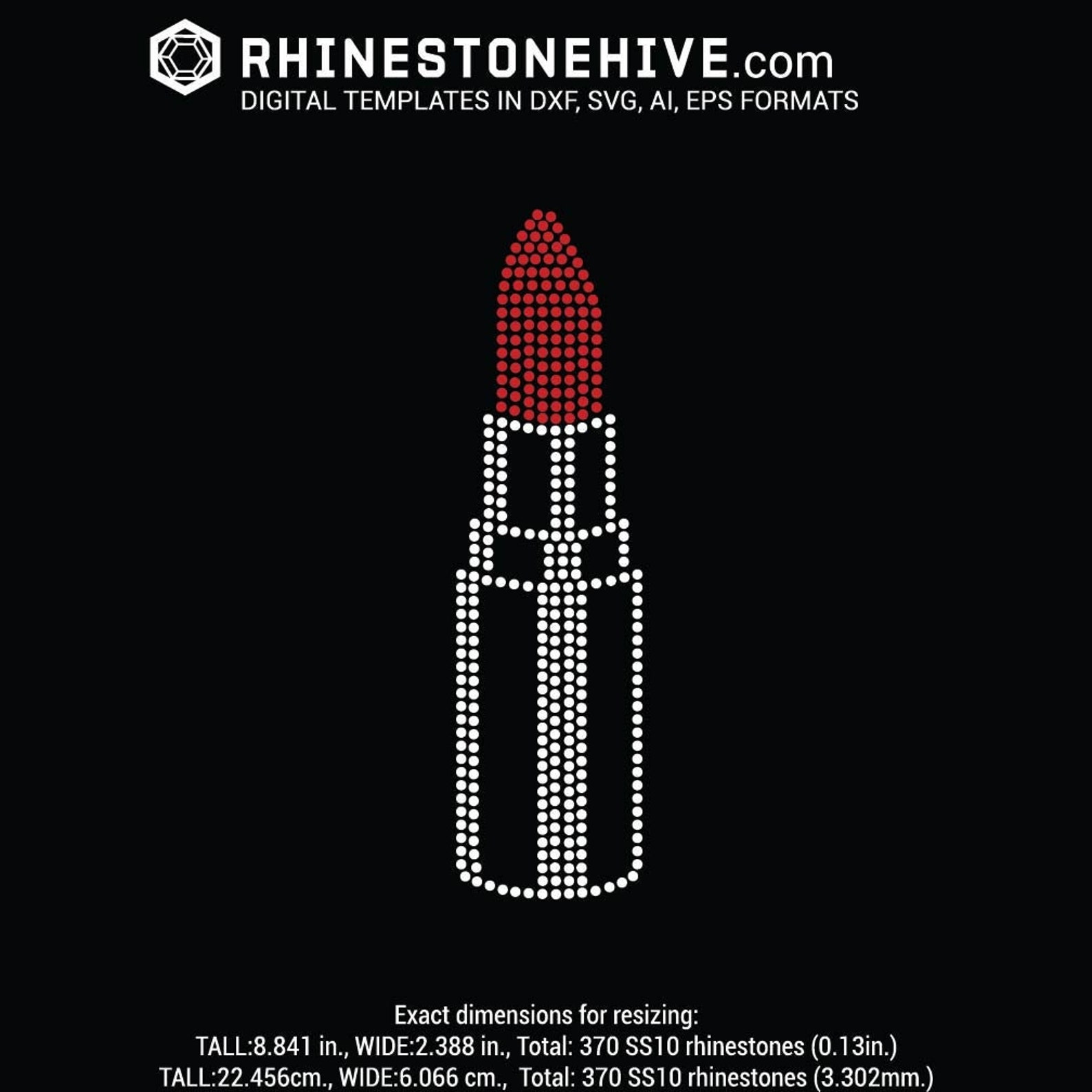 Lipstick Large Rhinestone Template Digital Download Svg Eps - Etsy