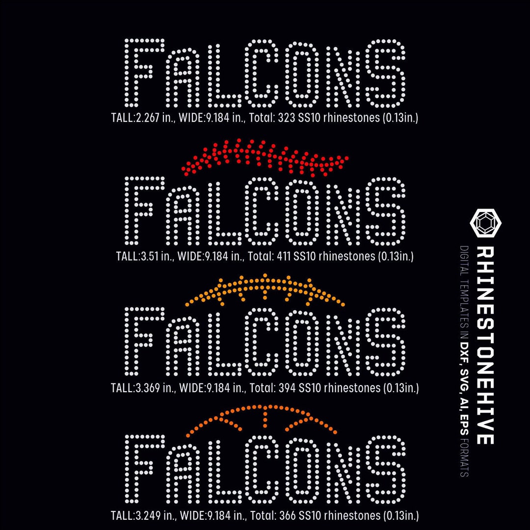 Falcons Team Baseball, Football, Basketball Rhinestone Templates ...