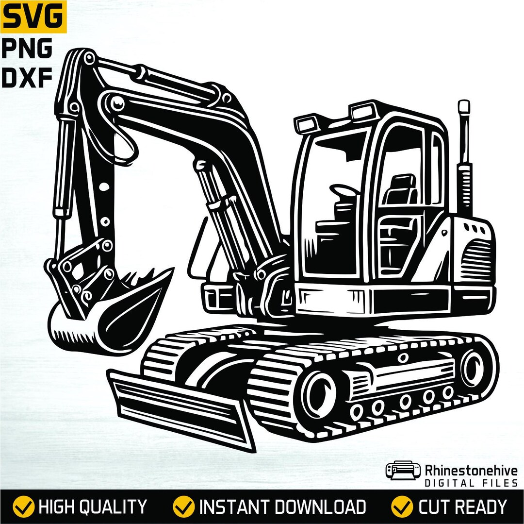 Excavator SVG – Construction Equipment Vector Graphic (digital Download ...