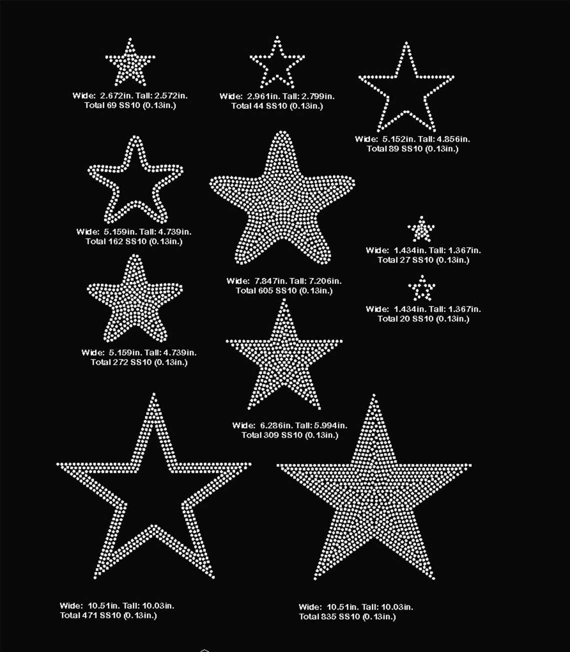 Stars Star Rhinestone Templates Digital Download Svg Eps | Etsy