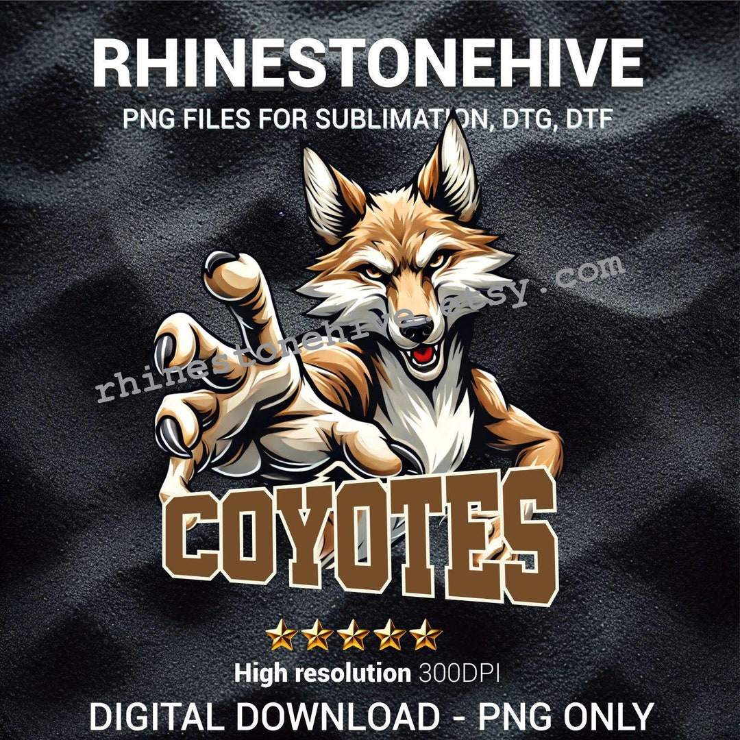 Powerful Coyote Design, COYOTES, Sublimation Design, Mascot Png, Sport ...