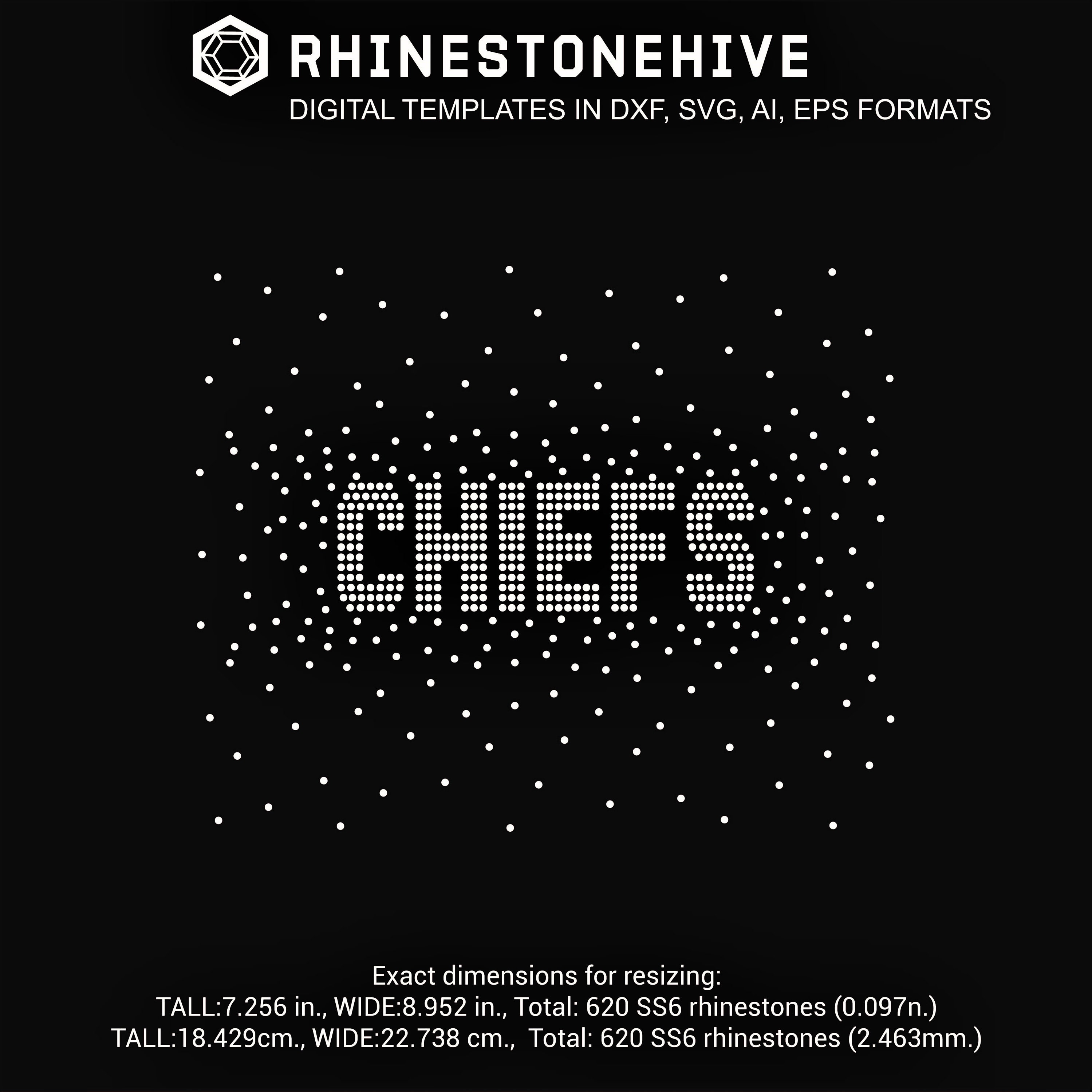 Chiefs 3sizes Ss6 Ss8 Ss10 Rhinestone Templates - Etsy