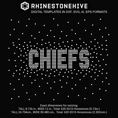 Chiefs 3sizes Ss6 Ss8 Ss10 Rhinestone Templates - Etsy