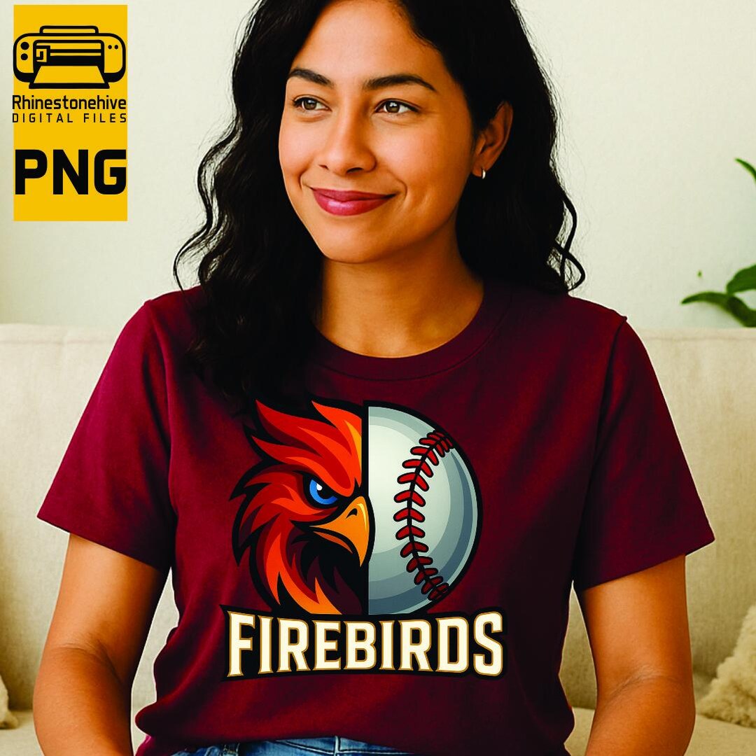 Firebirds Baseball Mascot PNG – Split Face Bird Design (digital ...