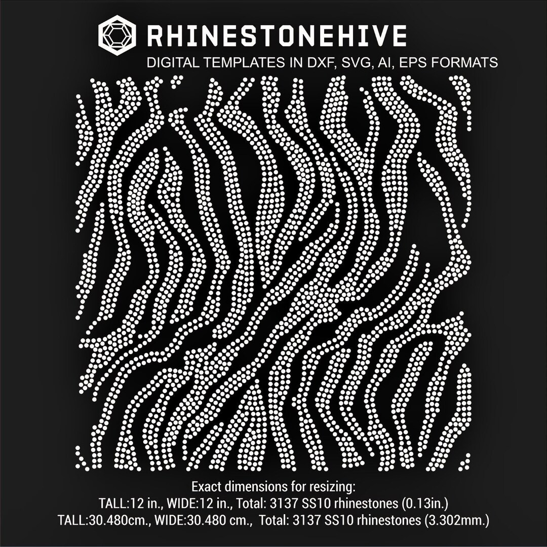 Zebra Print Rhinestone Template – Animal Print SS10 SVG PNG | Bling ...