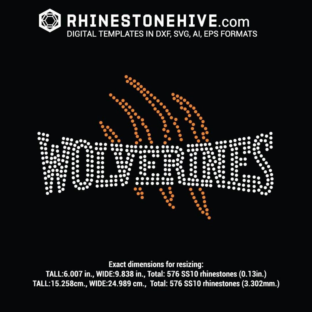 Wolverines Rhinestone Template | Mascot Claw Scratch SVG PNG | DIY ...