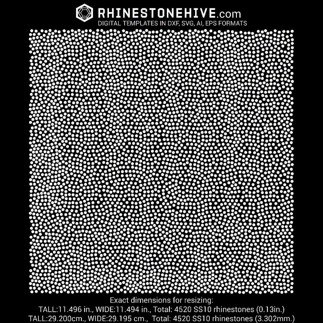 Dense Random Rhinesones Pattern Rhinestone Template 11.5x11.5 In ...