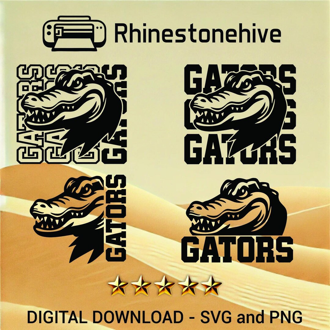 Powerful Gators Logos – Premium Digital Artwork in SVG & PNG 4 Designs ...