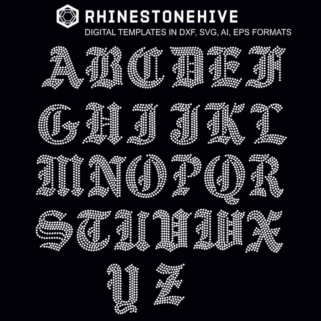 Old English Style Letters Alphabet Digital Download, Svg, Eps, Png, Dxf ...