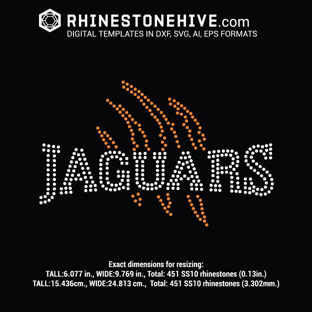JAGUARS With Scratches, Claws Rhinestone Templates, Cheerleader, Fan ...