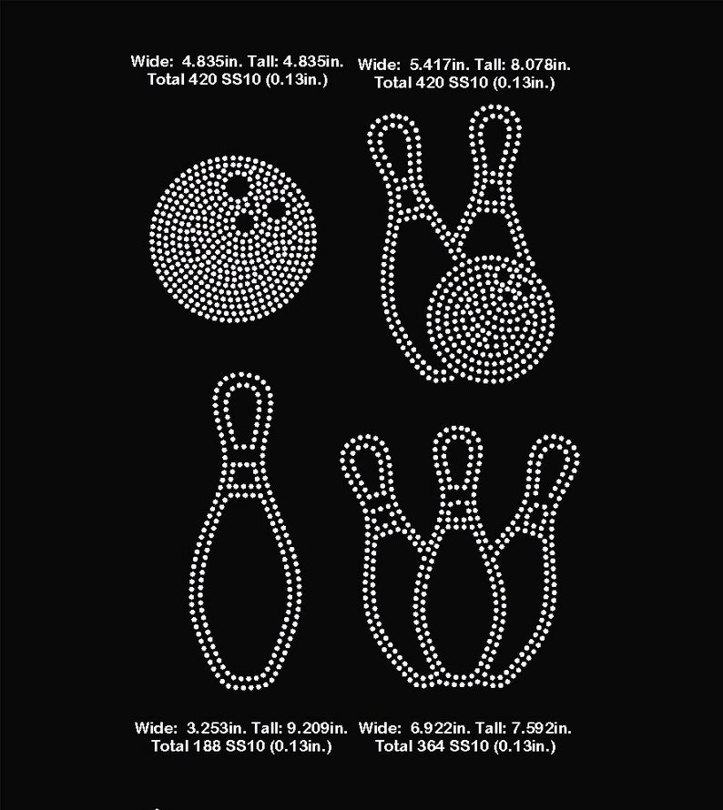 Bowling Rhinestone Template Digital Download Svg Eps Png | Etsy