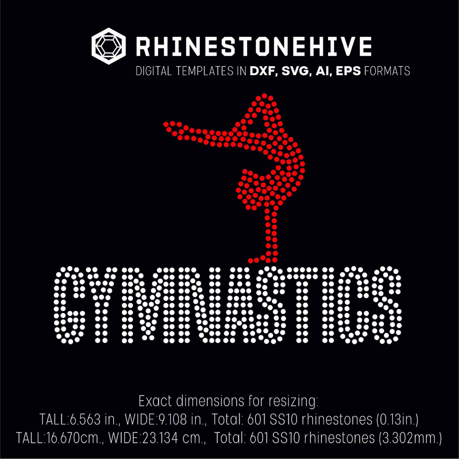 Gymnastics Rhinestone Template Digital Download Svg Eps | Etsy