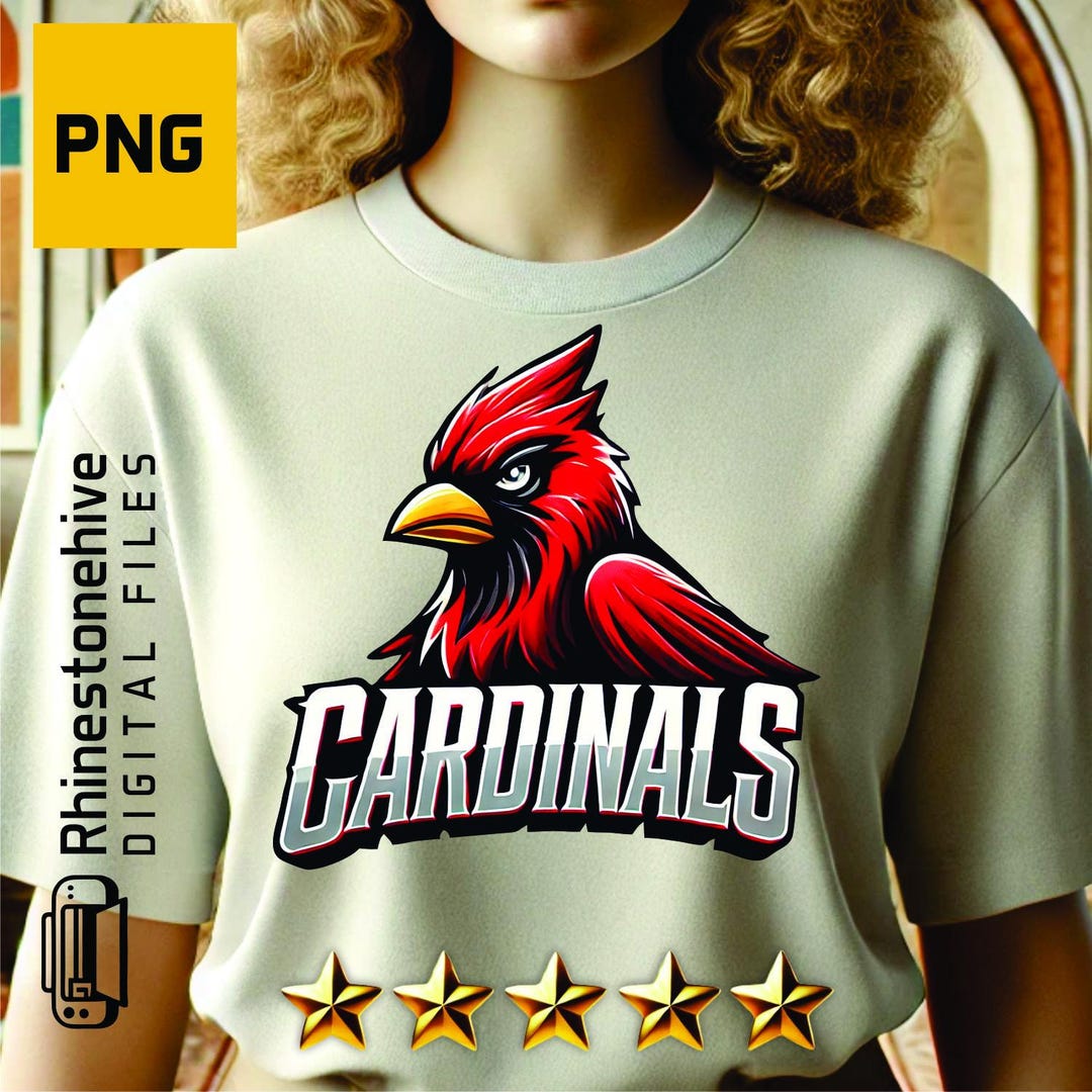 Cardinals Mascot PNG – Bold Red Bird Logo for DTF, DTG, Sublimation ...