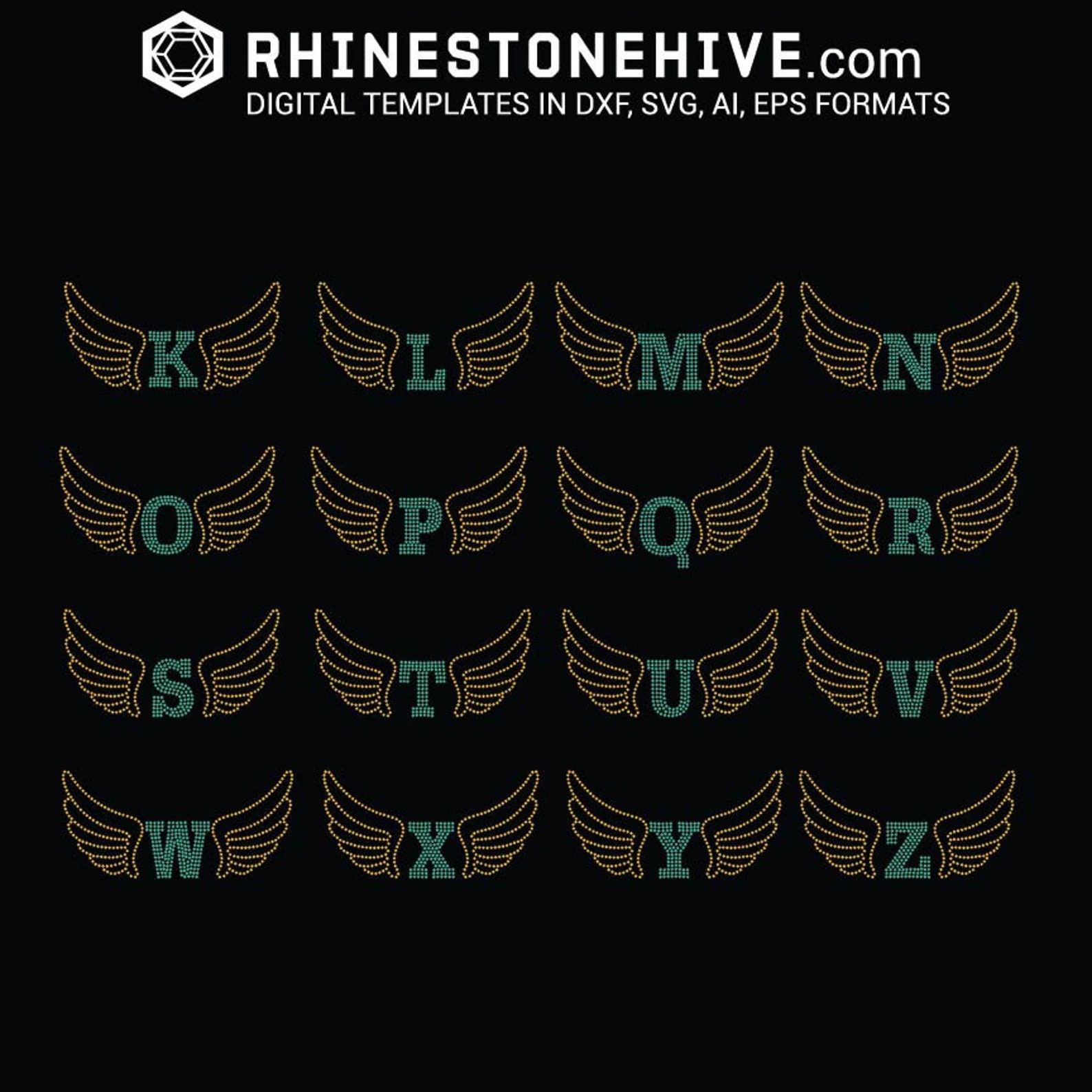 ALL Letters Wings Alphabet Digital Download Svg Eps Png | Etsy