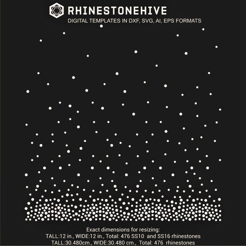 12in. Pattern Scattered Gradient Rhinestone Template - Etsy