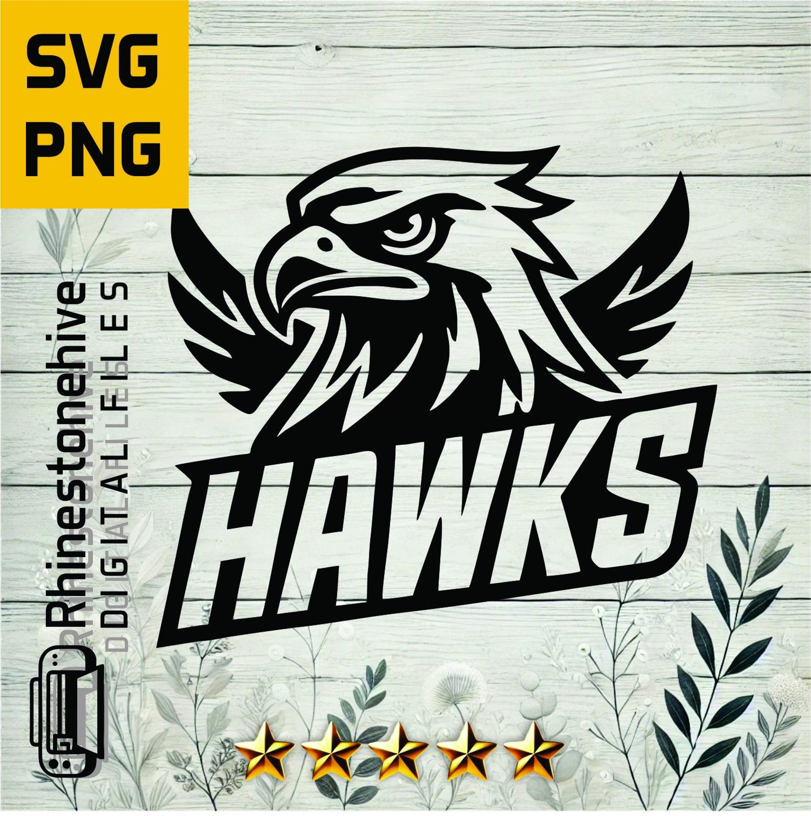 Hawks Mascot SVG PNG DXF – Bold Hawk Logo Clipart for Cricut ...