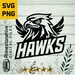 Hawks Mascot Logo – School Sports Team Clipart (SVG, PNG, DXF Digital ...