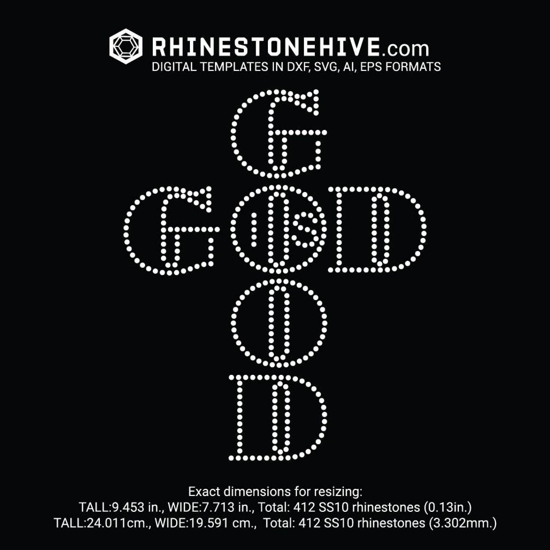 God is Good Rhinestone Template Digital Download, Svg, Eps, Png, Dxf ...