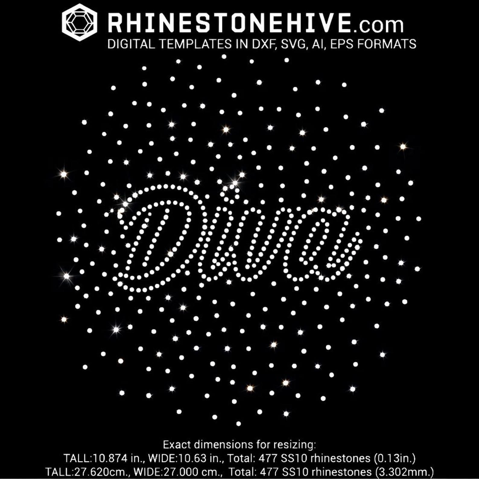 Diva Rhinestone Template | SS10 Sparkle Design (digital File) - Etsy