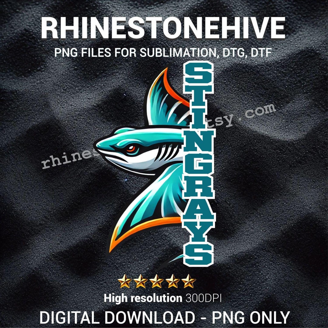 Vertical Stingray Design, Stingrays, Sublimation Design, Mascot Png ...