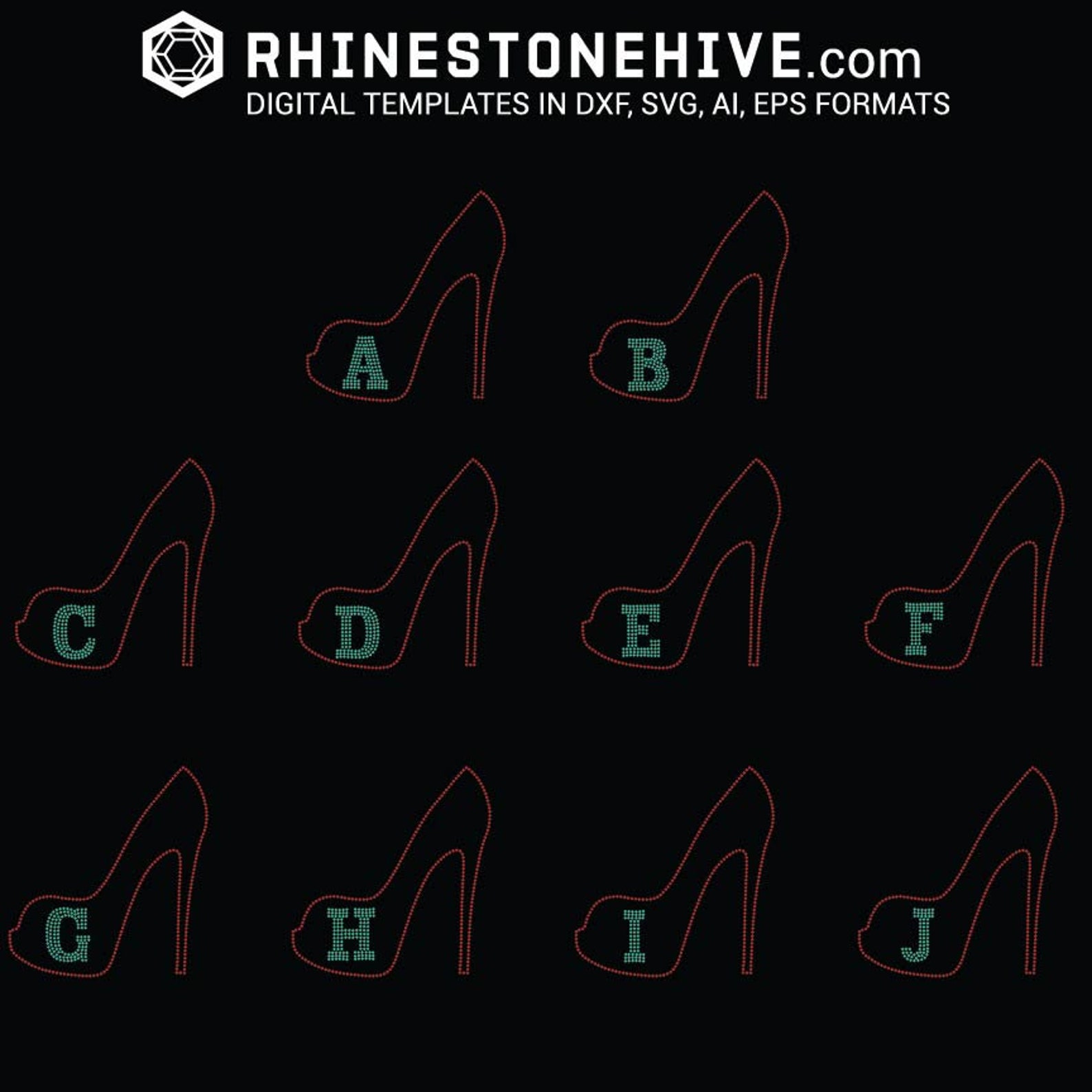 ALL Letters High Heels Large Alphabet Digital Download, Svg, Eps, Png ...