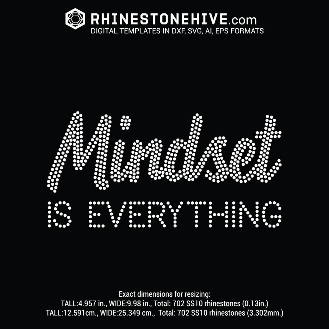 Mindset is Everything Rhinestone Template Digital Download, Svg, Eps ...