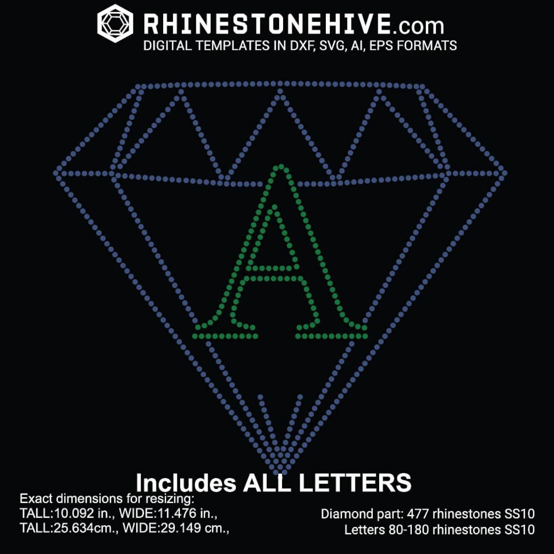 ALL Letters Diamond Alphabet Digital Download, Svg, Eps, Png, Dxf ...
