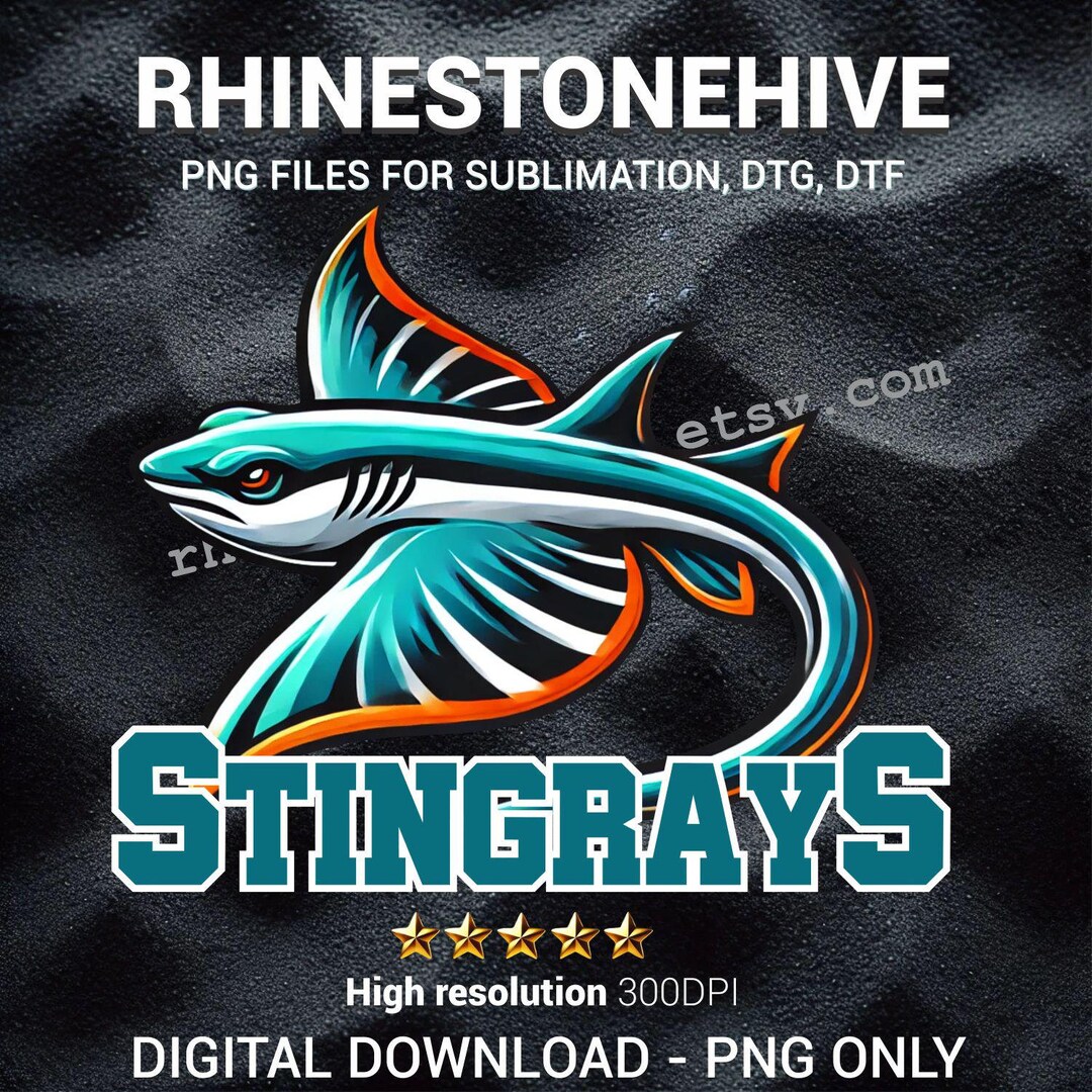 Bold Stingray Graphic, Stingrays, Sublimation Design, Mascot Png, Sport ...