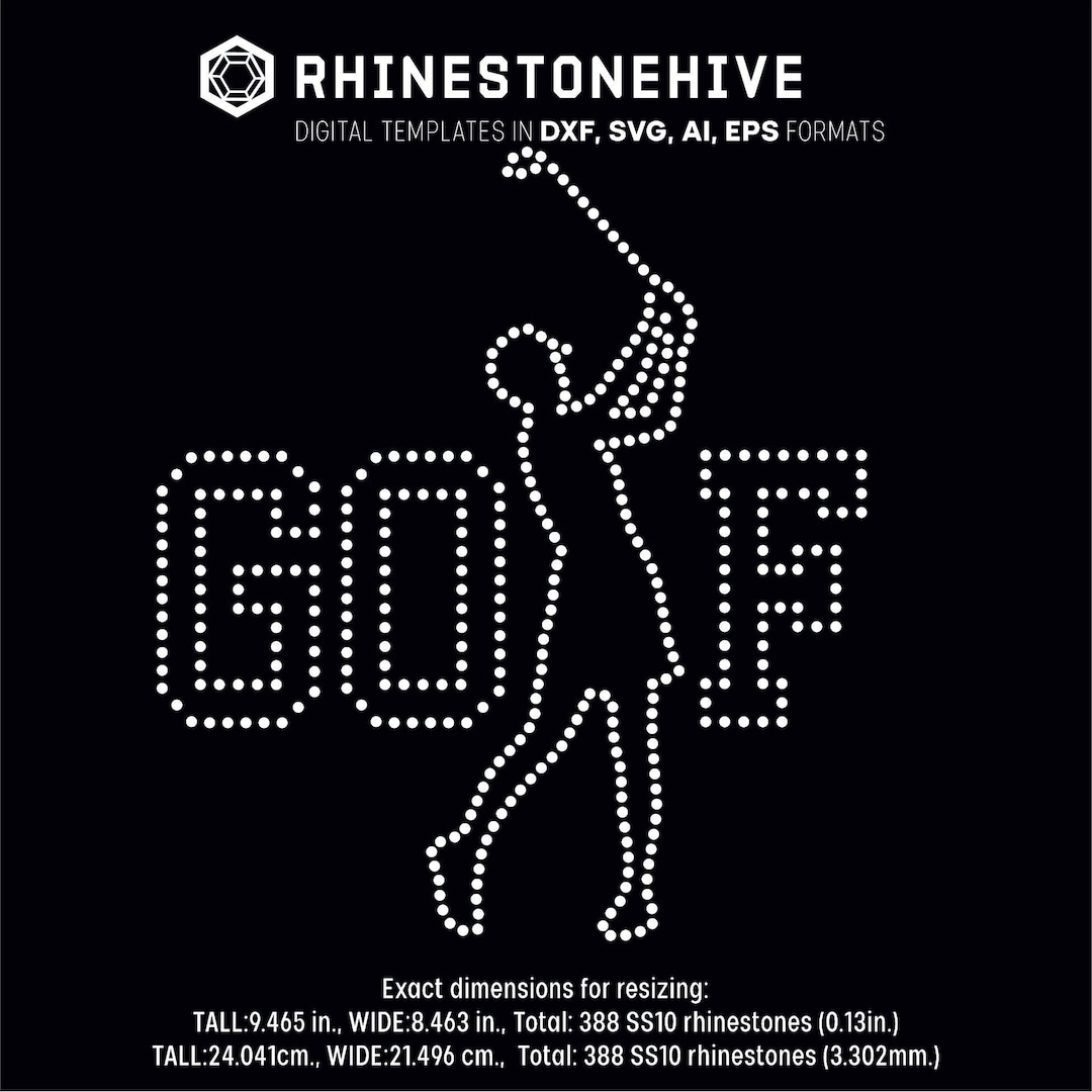 Golf Girl Rhinestone Template Digital Download, Svg, Eps, Png, Dxf - Etsy