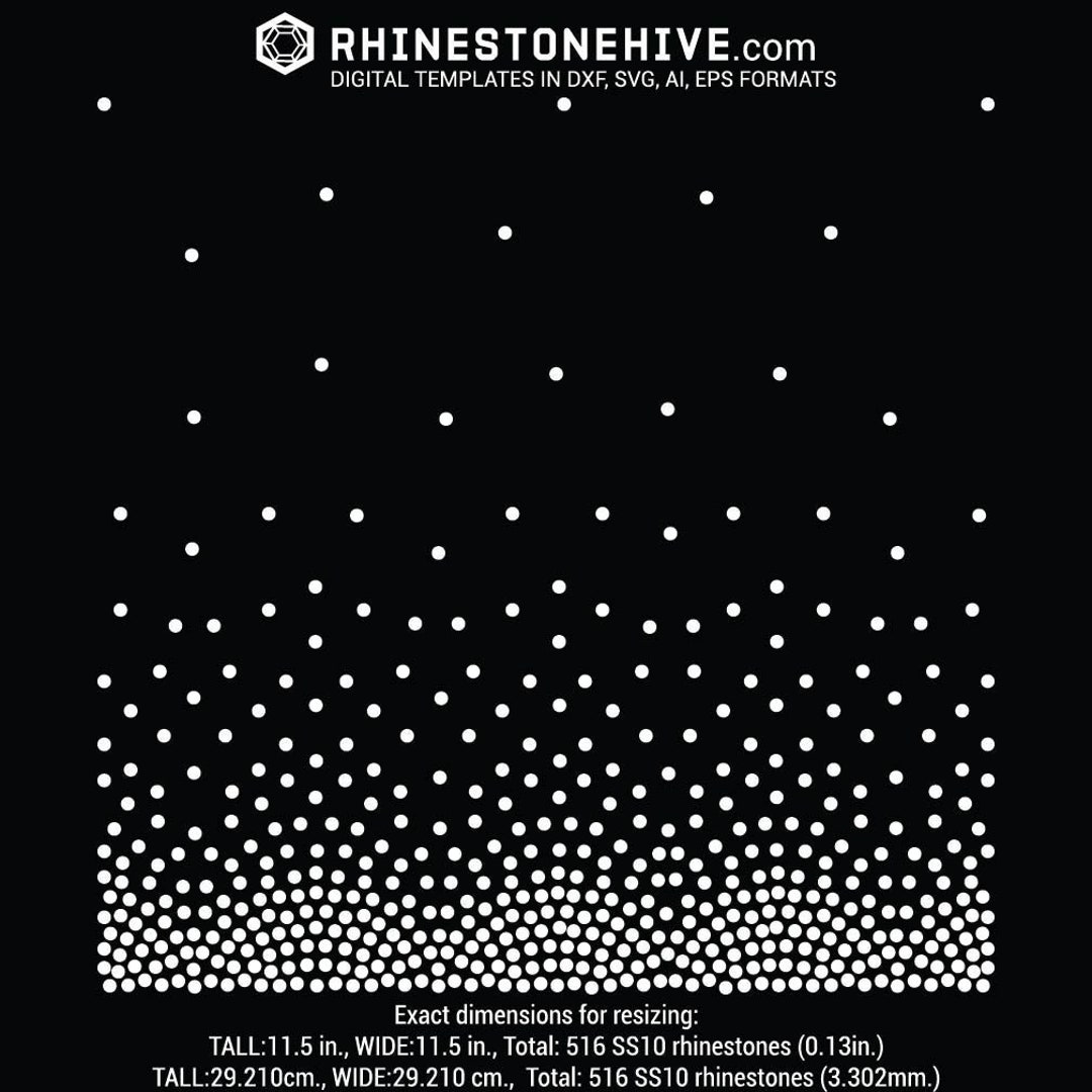 Scattered Rhinestone Template, SS16 Pattern, Digital Download (11.5x11 ...