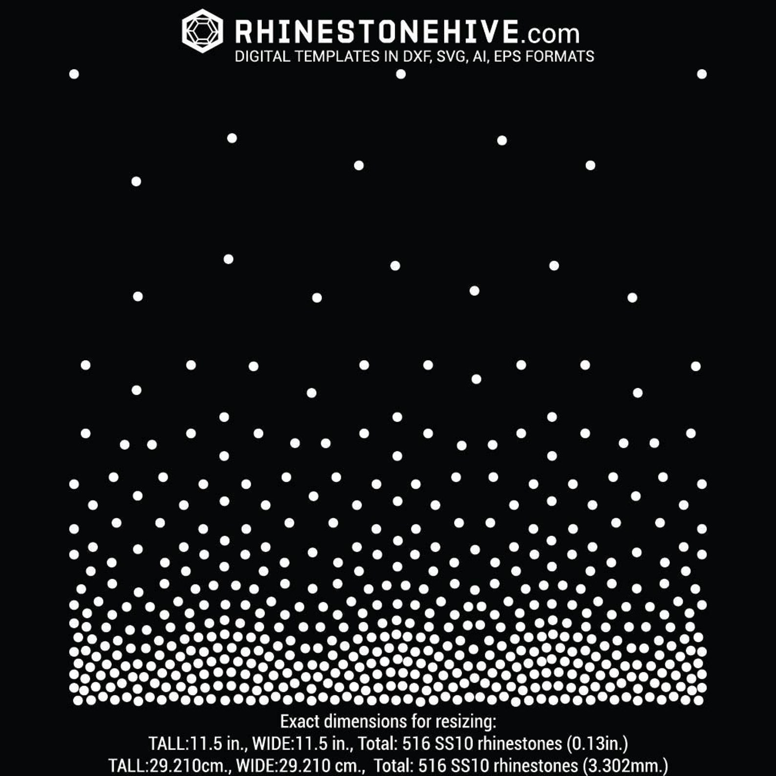 Scattered Rhinestone Template, SS16 Pattern, Digital Download (11.5x11 ...