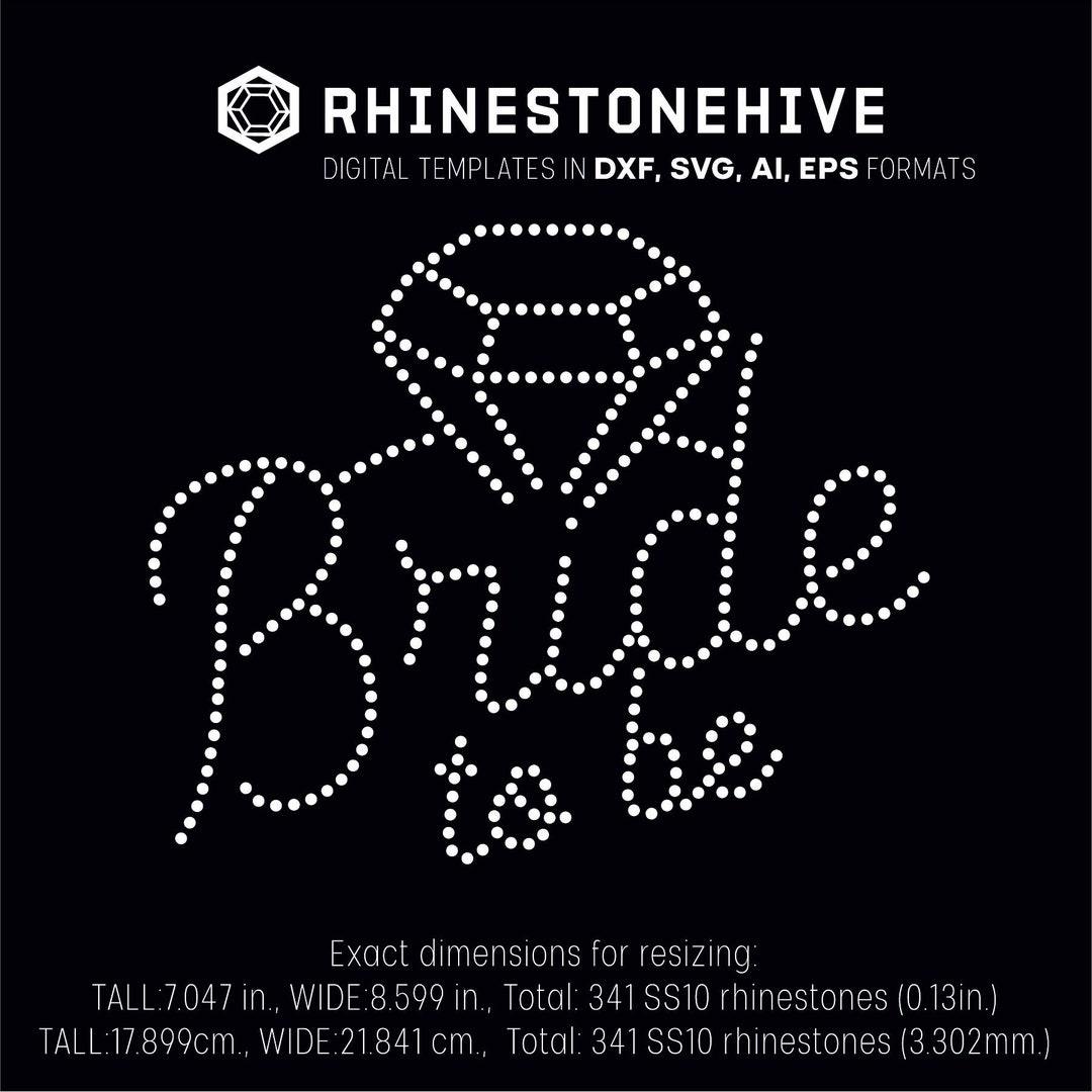 Bride to Be Rhinestone Template Digital Download, Svg, Eps, Png, Dxf - Etsy