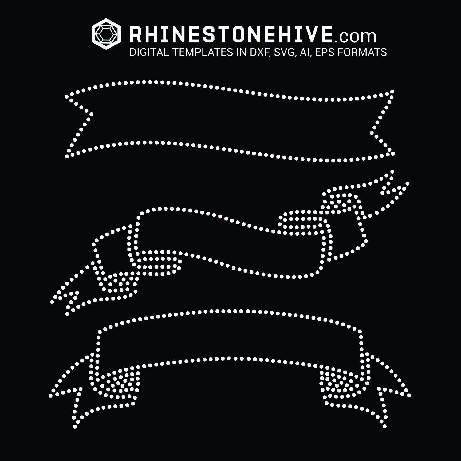 Ribbon Shapes Rhinestone Templates Digital Download Svg Eps - Etsy