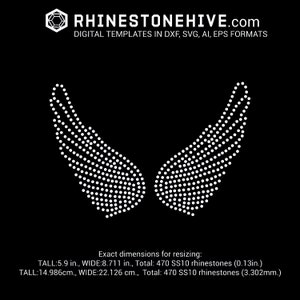 Angel Wings Rhinestone Templates Digital Download Svg Eps - Etsy