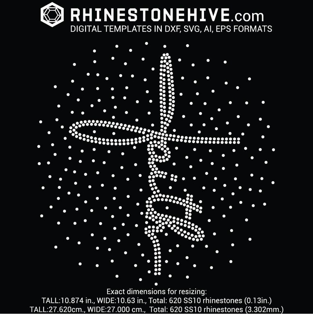 Faith Cross Scattered Rhinestone Template Digital Download, Svg, Eps ...