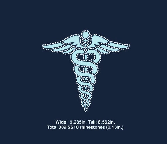 Caduceus Registered Nurse Symbol Vinyl and Rhinestone - Etsy