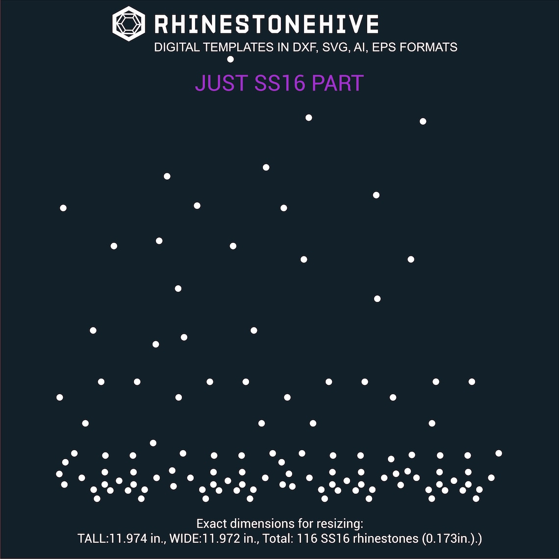 Scattered Rhinestone Template, SS10 SS16, Gradient Design (digital ...