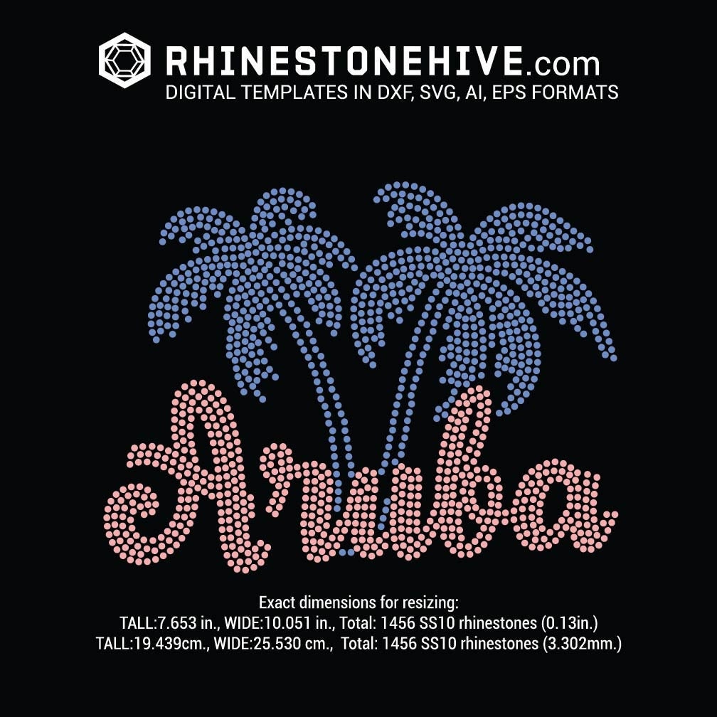 Aruba Trip, Travel, Summer, Holidays Rhinestone Template Digital ...