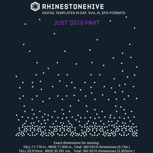 12in. Scattered Pattern 1 With Ss10 and Ss16 Rhinestone Template ...