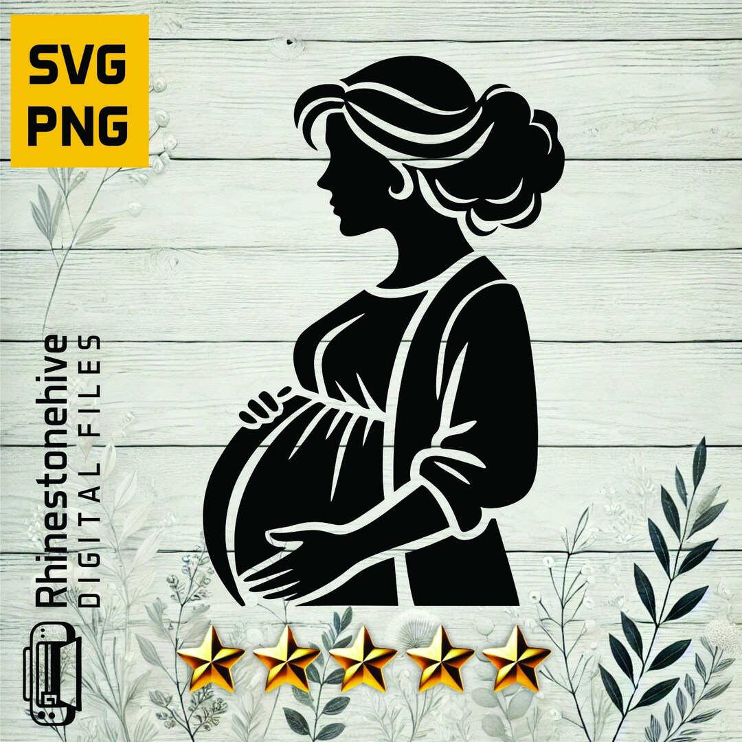 Pregnant Woman SVG | Maternity Silhouette Clipart | Baby Shower Cricut ...