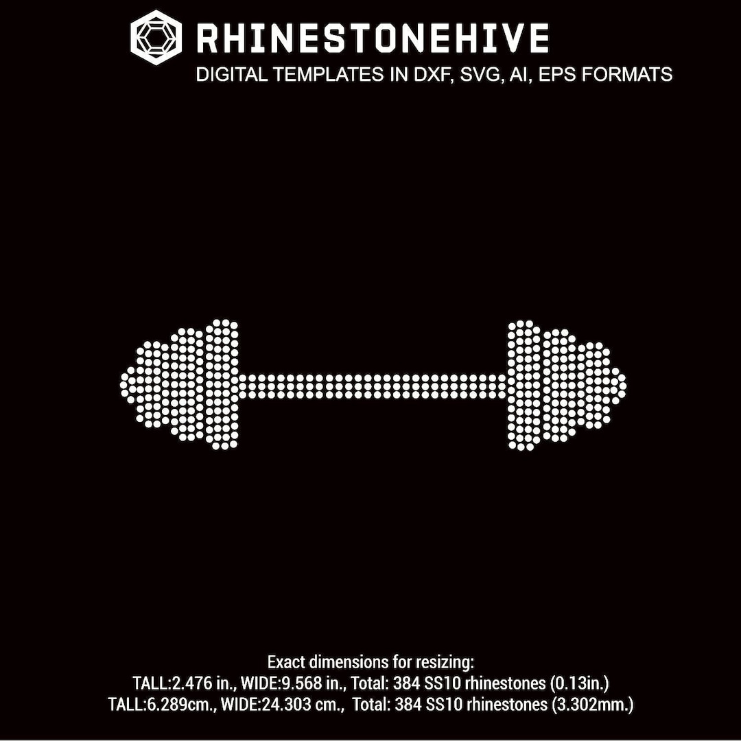 Dumbbell Rhinestone SVG – Fitness Gym SS10 Template for Workout Shirts ...
