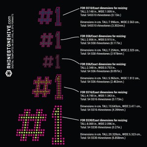 5 SIZES Digits, Numbers 0-9 2 COLOR Ss6 Ss8 Ss10 Ss16 Ss30 Size ...