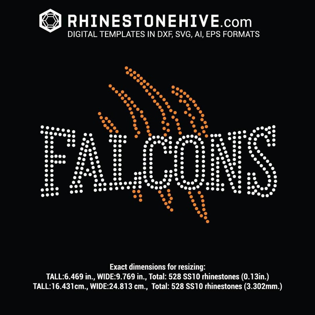 FALCONS With Scratches, Claws Rhinestone Templates, Cheerleader, Fan ...