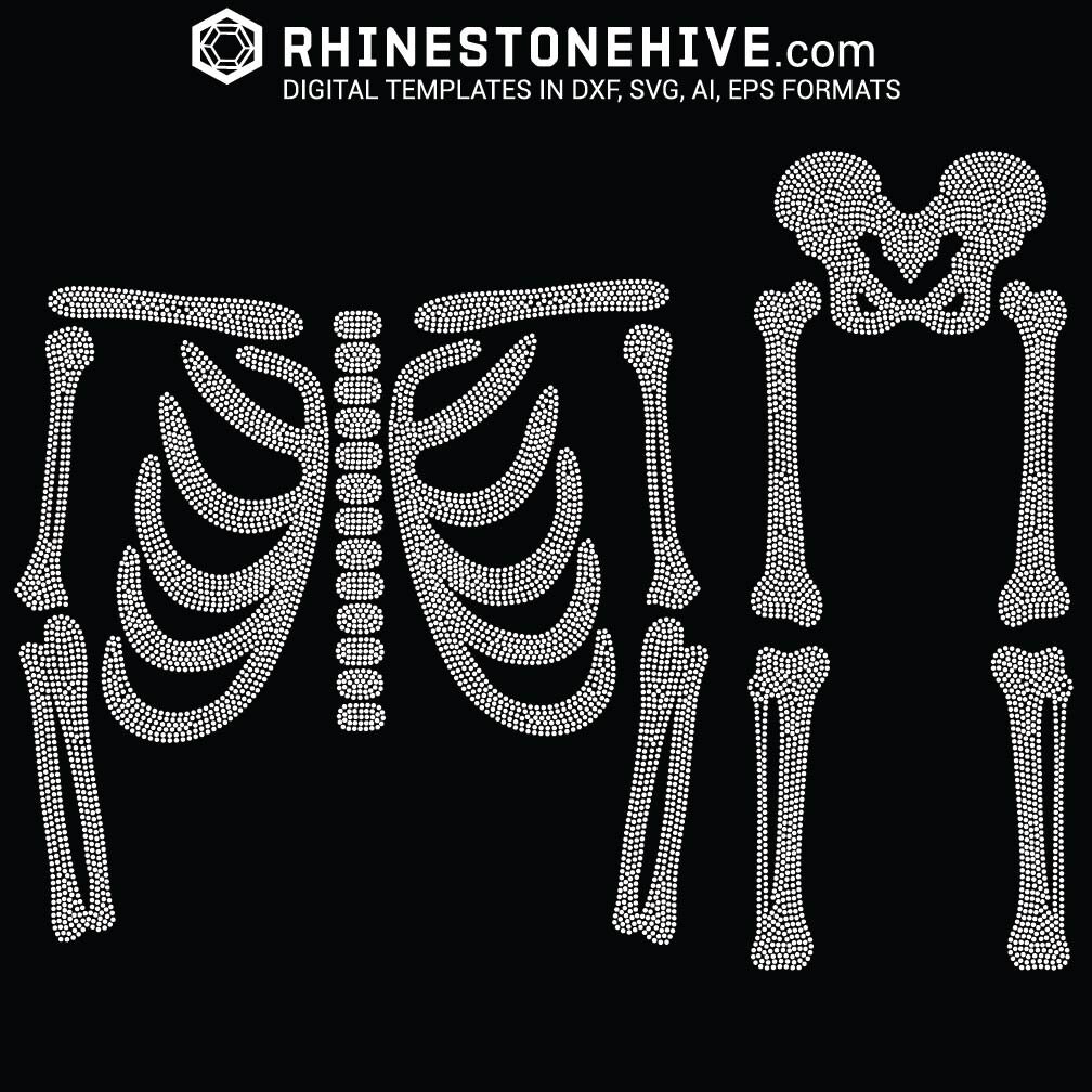 Large Body Skeleton Bones Halloween's Rhinestone - Etsy