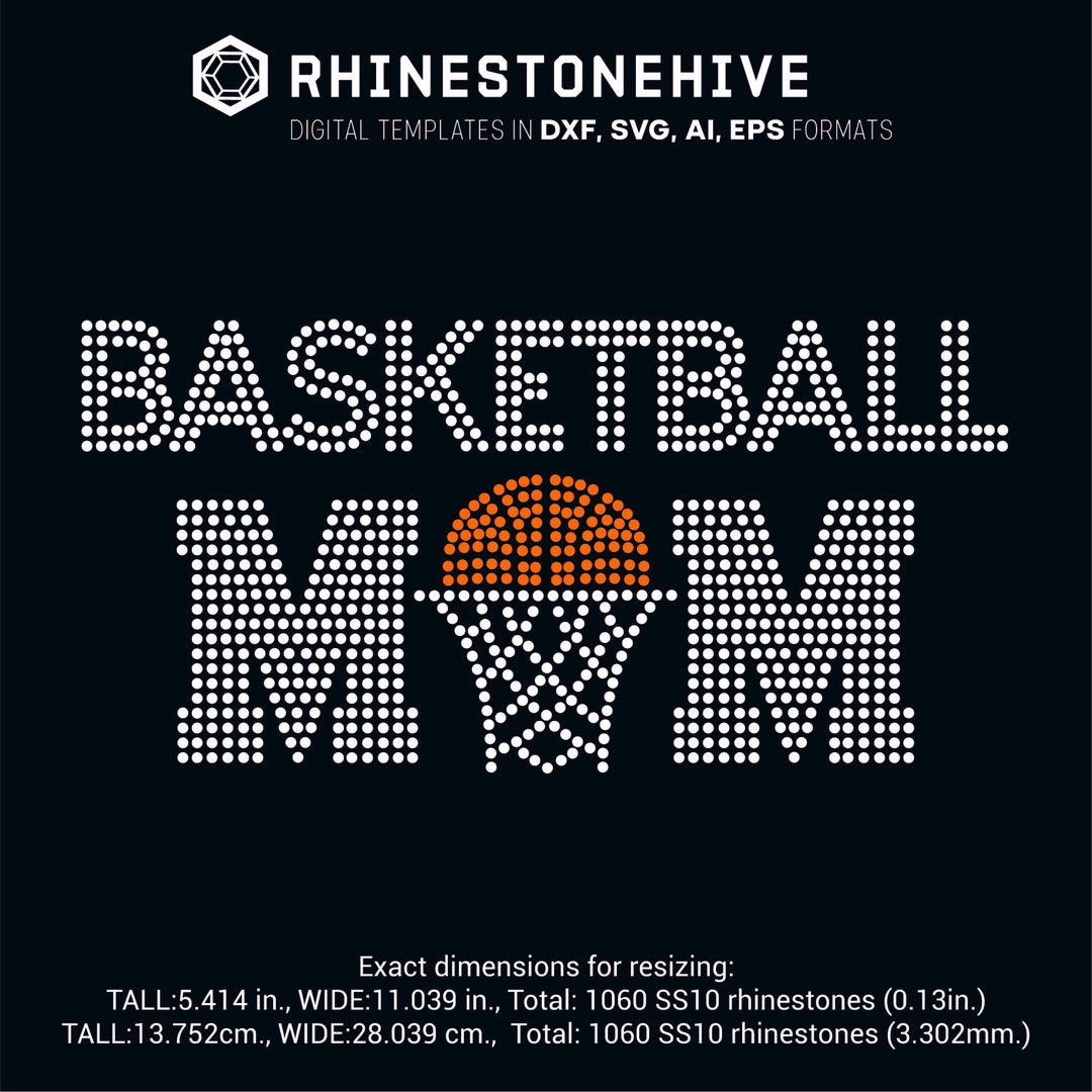 Basketball MOM 3 Sizes Ss6 Ss8 Ss10 Rhinestone Templates - Etsy
