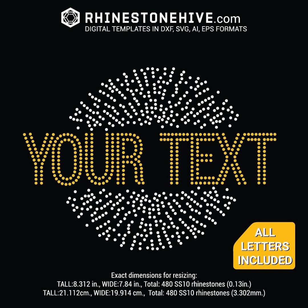Pom Effect Plus Any Text All Letters and Digits Included Rhinestone ...